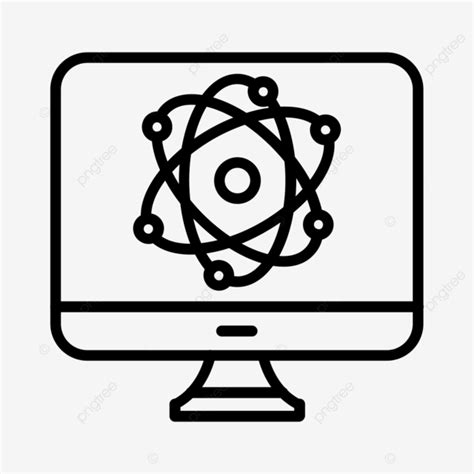 science line icon vector atom electron molecule png and vector with