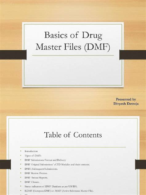 Basics Of Drug Master Files Dmf Pdf