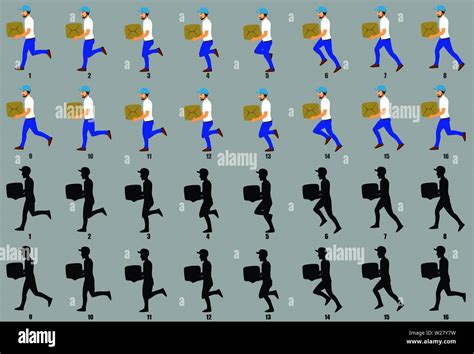 Policce Man Run Cycle Animation Sequence Stock Vector Image And Art Alamy