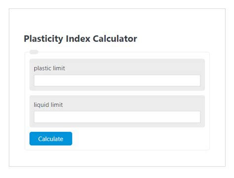 Plasticity Index Calculator Calculator Academy