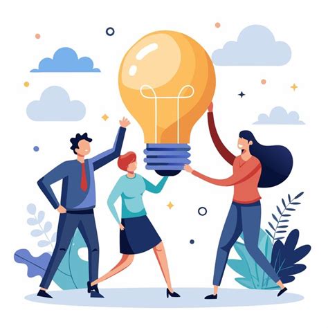 Teamwork Sparks Bright Ideas With Collaboration And Innovation Premium Ai Generated Vector