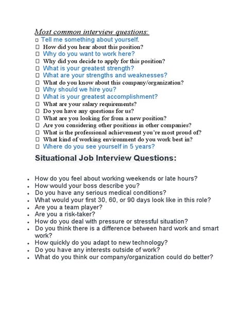 most common interview questions pdf