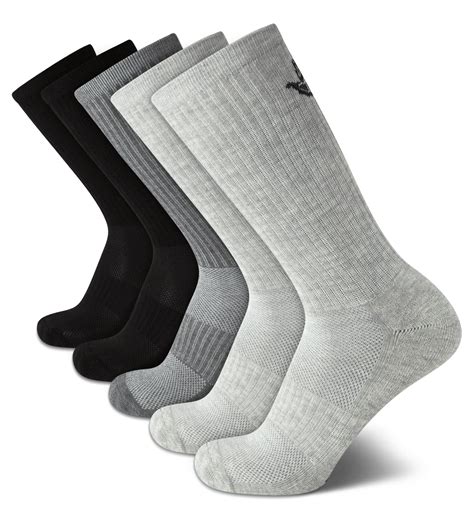 Body Glove Mens Socks 5 Pack Performance Cushion Athletic Crew Socks