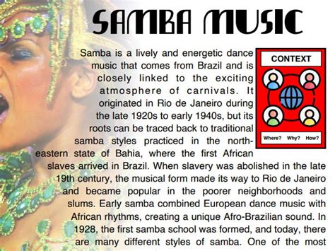 SAMBA Information And Listening Exercises Teaching Resources