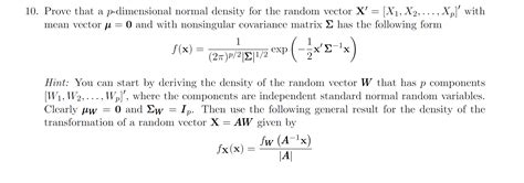 Solved Prove That A P Dimensional Normal Density For The Chegg