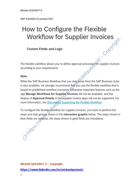 Gusap S4 Hanahow To Configure The Flexible Workflow For Supplier Invoices 1 Pdf Computer