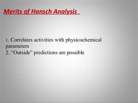 Qsar By Hansch Analysis