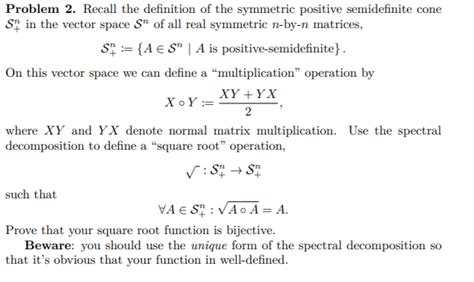 Problem 2 Recall The Definition Of The Symmetric