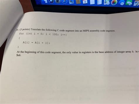 solved 4 4 5 points translate the following c code