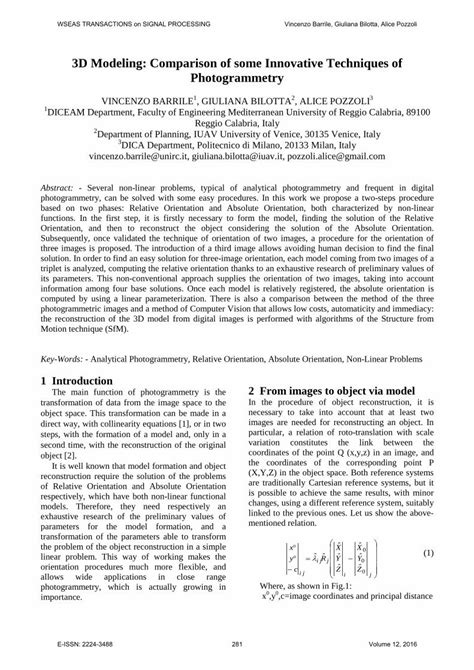 Pdf 3d Modeling Comparison Of Some Innovative Techniques Of · 3d