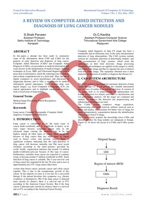 Pdf A Review On Computer Aided Detection And Diagnosis Of Lung Cancer