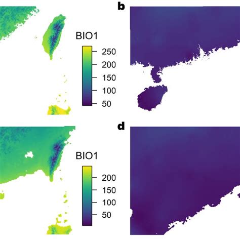 Annual Mean Temperature Bio1 And Precipitation Of Driest Quarter Download Scientific