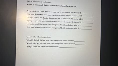 Z Score Practice Problems And Answers