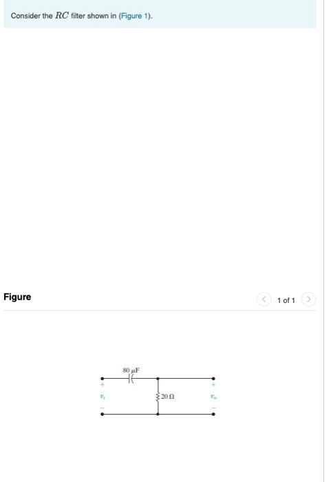 Solved Consider The RC Filter Shown In Figure Figure Chegg Com