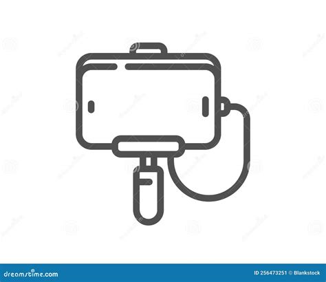 selfie stick line icon phone portrait photo sign vector stock vector