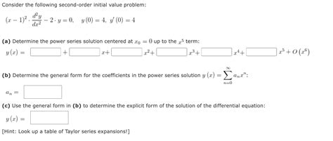 solved consider the following second order initial value