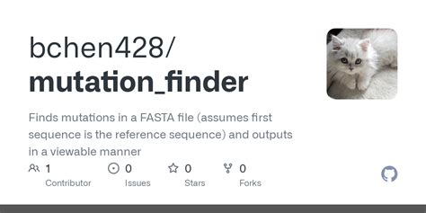 GitHub Bchen428 Mutation Finder Finds Mutations In A FASTA File Assumes First Sequence Is