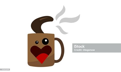 흰색 배경에 어두운 갈색 음료와 향기로운 증기의 스플래시와 재미 커피 컵 갈색에 대한 스톡 벡터 아트 및 기타 이미지 갈색 놀라움 마실 것 Istock