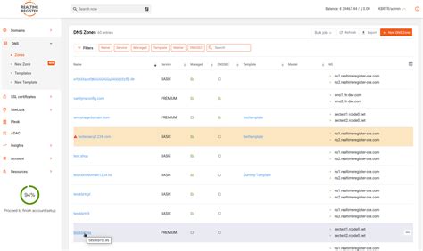 Create A DNS Template Based On A Basic DNS Zone Realtime Register Knowledge Base