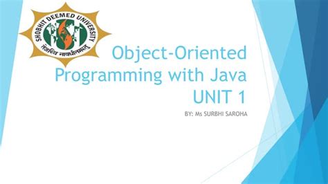 object oriented programming with java unit 1 pptx