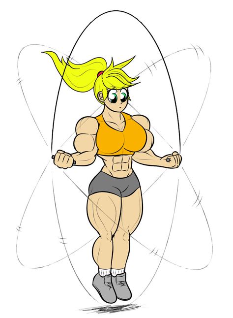 Rule 34 Abs Applejack Mlp Biceps Blonde Hair Breasts Female Jump Rope Matchstick Artist