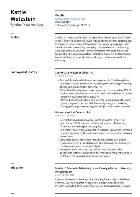 Top 17 Senior Data Analyst Resume Objective Examples