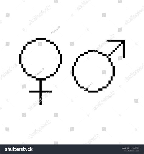 Gender Symbol Icon Pixel Art Male Stock Vector Royalty Free