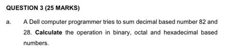 solved question 3 25 marks a a dell computer programmer