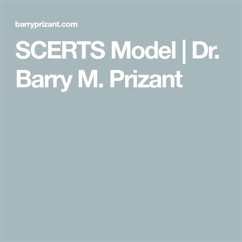 Scerts Model Dr Barry M Prizant Individualized Education Clinical Psychology Language