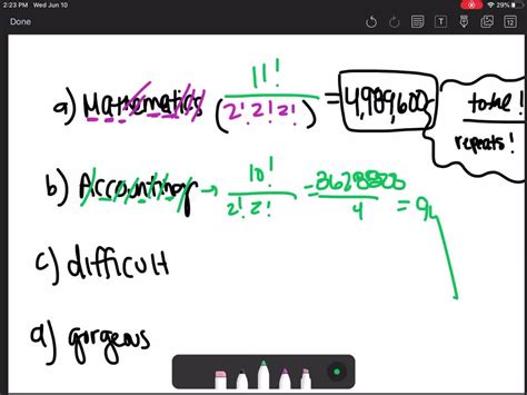 Solved How Many Different Permutations Of The Letters Are There In Each Of The Following Words