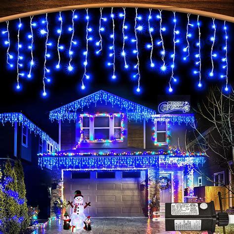 Icicle Lights For Outside 13ft Extendable 96led Icicle Lights With Twinkling Strobes Sparkling