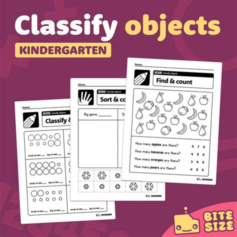 Classify Objects Kindergarten Math Freebie That Little Robot
