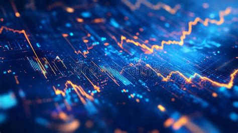 Abstract Data Visualization With Dynamic Blue And Orange Lines Stock Illustration Illustration