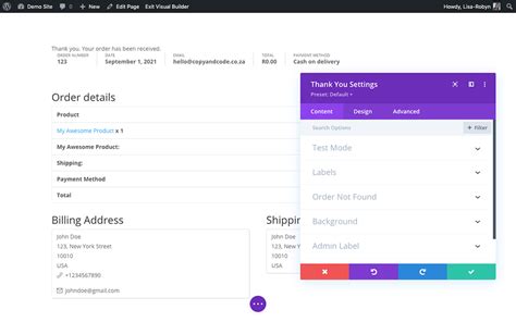 how to create a custom woocommerce thank you page