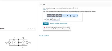 Solved Part A Solve For The Node Voltage Shown In The Figure Chegg