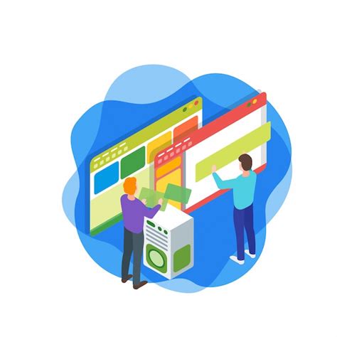 Illustration Isométrique Dinterface Logicielle Vecteur Premium