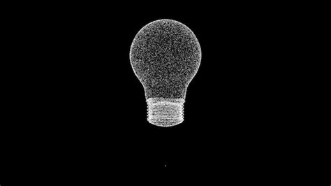 Premium Photo 3d White Light Bulb On Black Background Object Consisting Of Flickering