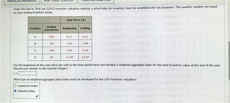 Solved Under The Last In First Out LIFO Inventory Chegg Com