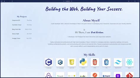 Vivek Krishan On Linkedin Reactjs Tailwindcss Portfolio Webdev
