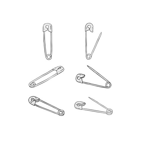 Hand Drawn Vector Illustration Of Safety Pin On White Background Vector Art At Vecteezy