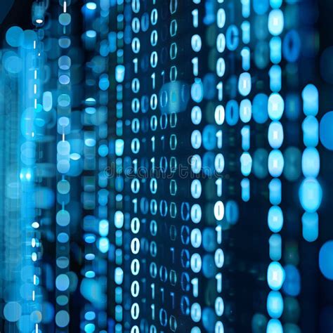 abstract blue technology background stream of digital binary code data