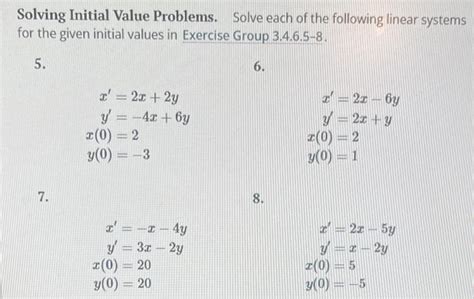 Solved Solving Initial Value Problems Solve Each Of The