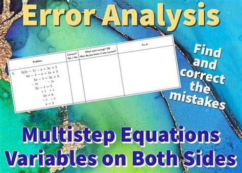 Error Analysis What Went Wrong Multistep Equations With Variables