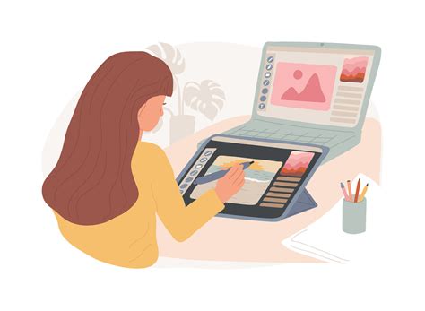 Graphic Design Classes Isolated Cartoon Illustrations 50204496 Vector