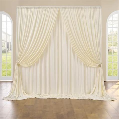 10ft X 10ft Wrinkle Free Champagne Backdrop Curtains Panels For Parties