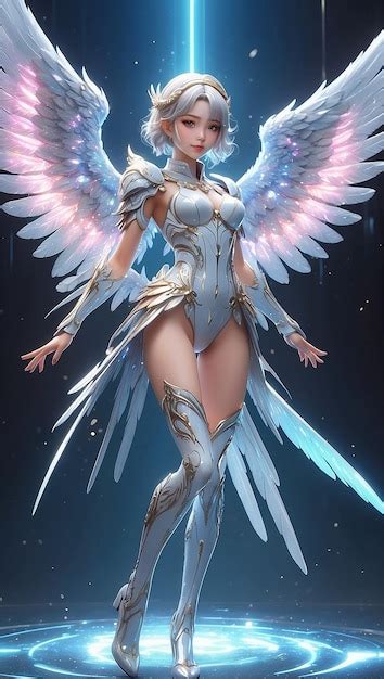 Futuretech Super Girl With High Tech Suit Wings Premium Ai Generated Image