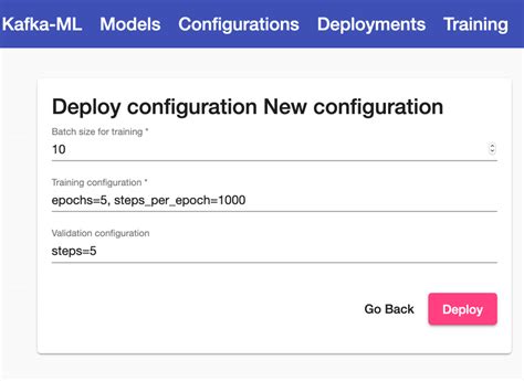 deploying a configuration for training in kafka ml download