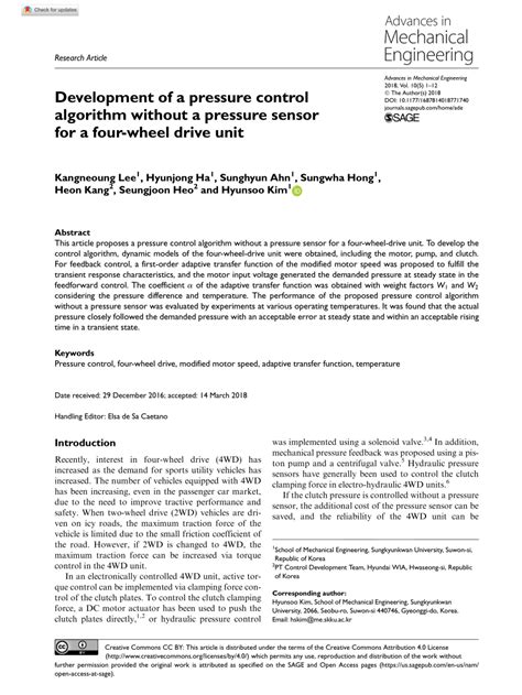 pdf development of a pressure control algorithm without a pressure