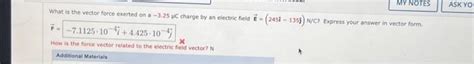 Solved My Notes What Is The Vector Force Exerted On A 325