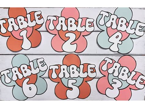 Classroom Table Signs Classroom Table Number Signs Groovy Retro